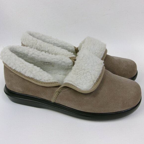 Propet | Shoes | Propet Colbie Stone Leather Womens Slippers 85 Euc ...